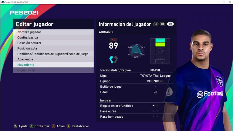 Adriano Face For PES 2021 by archebe facemaker, Konami • PESPatchs