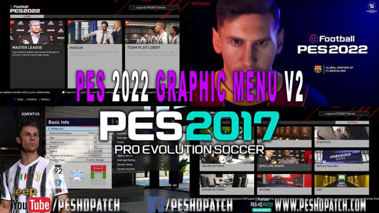 New Style PES Style PES 2022 Graphic Menu For PES 2017 V2 (Dark ...