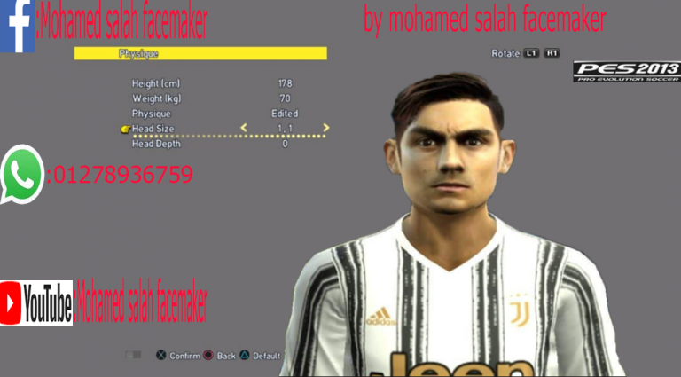 PES 2013 Faces by Mohamed salah facemaker • PESPatchs